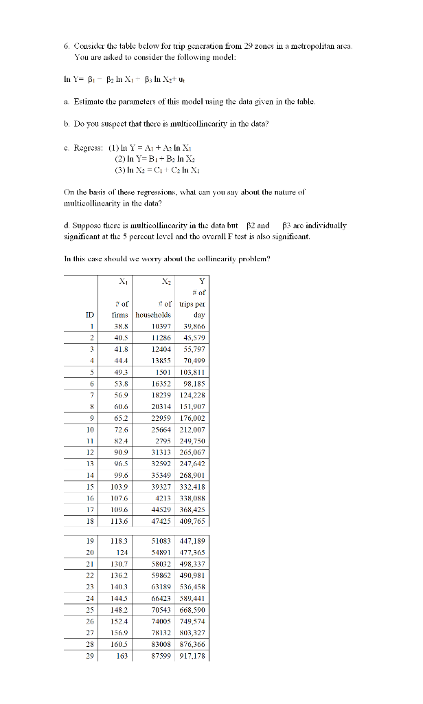 6. Consider the table below for trip ecncration from | Chegg.com