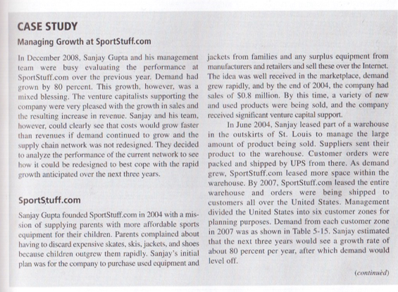 Solved 1) Refer to the SportsStuff.com case study (attached | Chegg.com