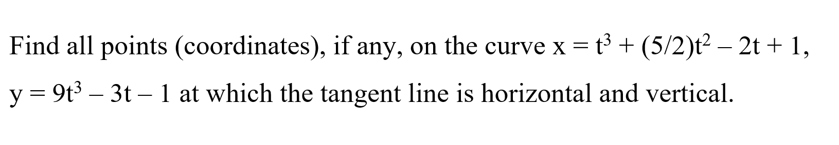 Solved Find all points (coordinates), if any, on the curve | Chegg.com