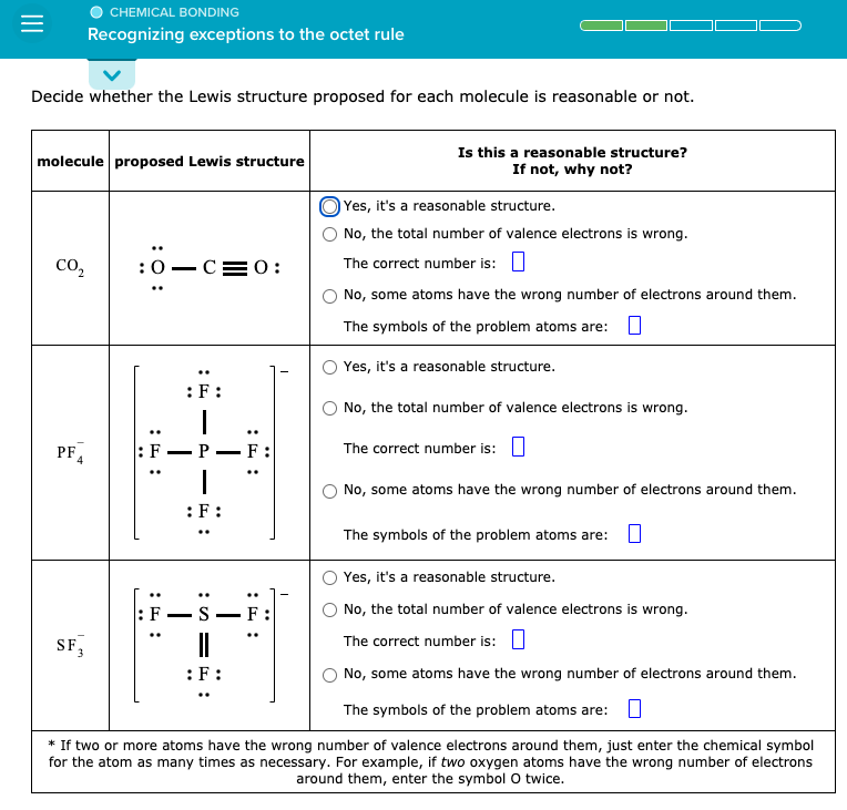 Solved CHEMICAL BONDING Recognizing exceptions to the octet | Chegg.com