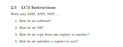 Solved 2.5 LC3 Instructions With only ADD, AND, NOT... 1. | Chegg.com
