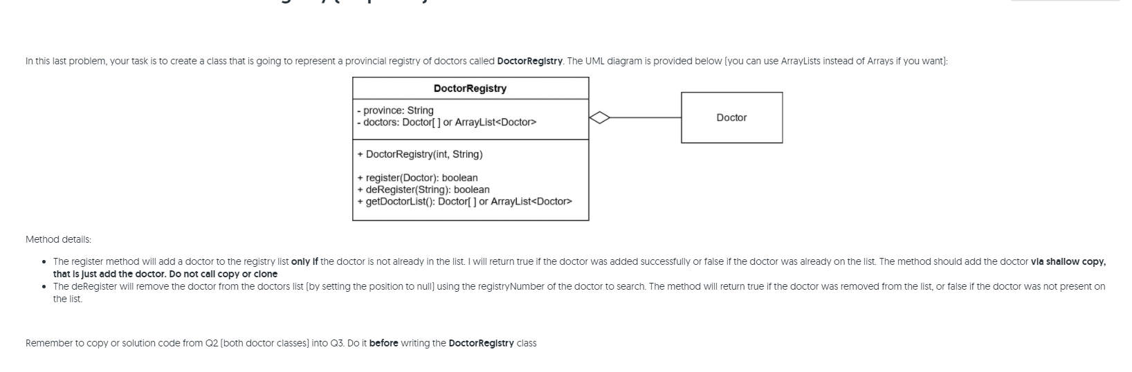 Solved public class Doctor { private String fullName; | Chegg.com