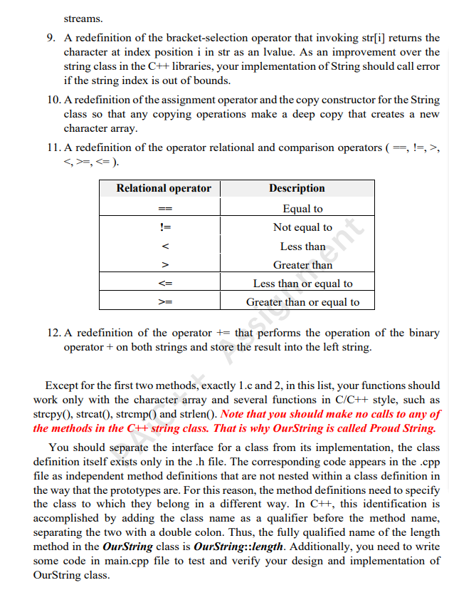 Solved Problem 1 Designing & Implementing a Proud String | Chegg.com
