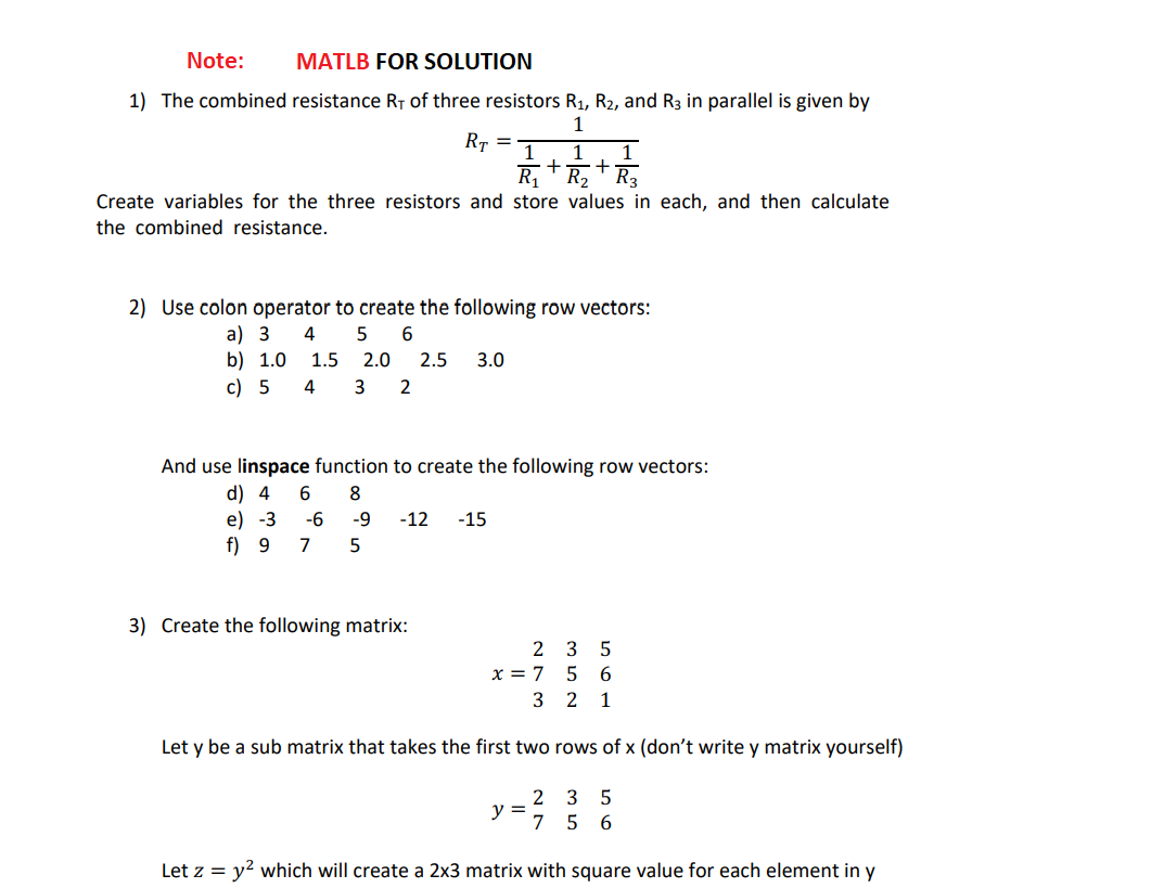 Solved 1) The combined resistance RT of three resistors | Chegg.com