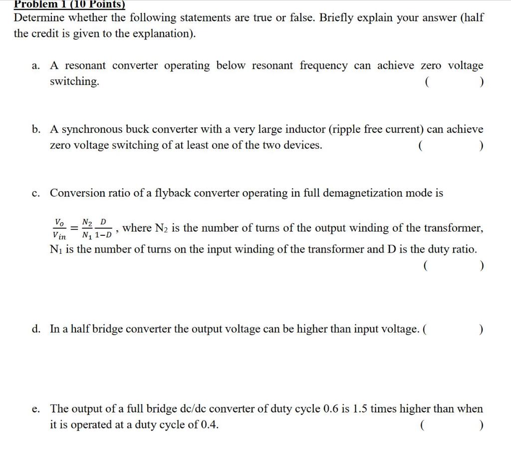 Solved Problem 1 (10 Points) Determine whether the following | Chegg.com