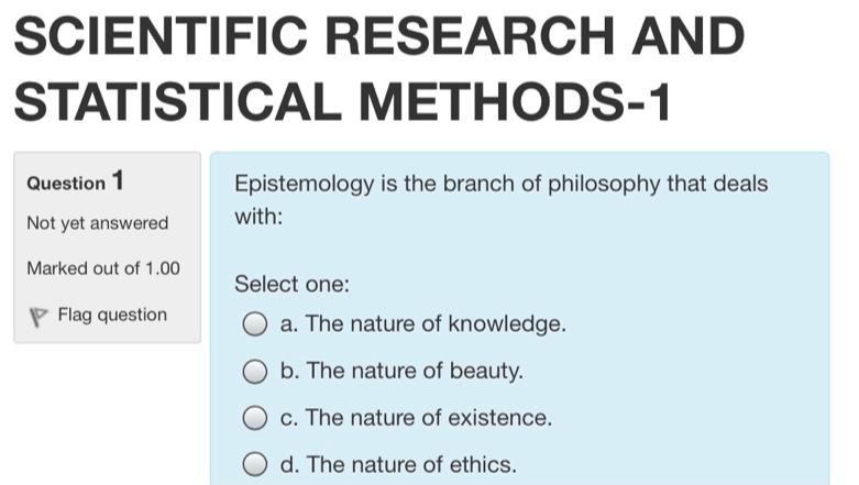 Solved SCIENTIFIC RESEARCH AND STATISTICAL METHODS-1 | Chegg.com