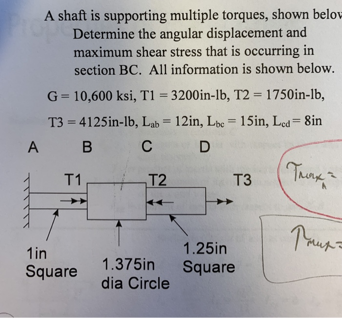 Solved A shaft is supporting multiple torques, shown belov | Chegg.com