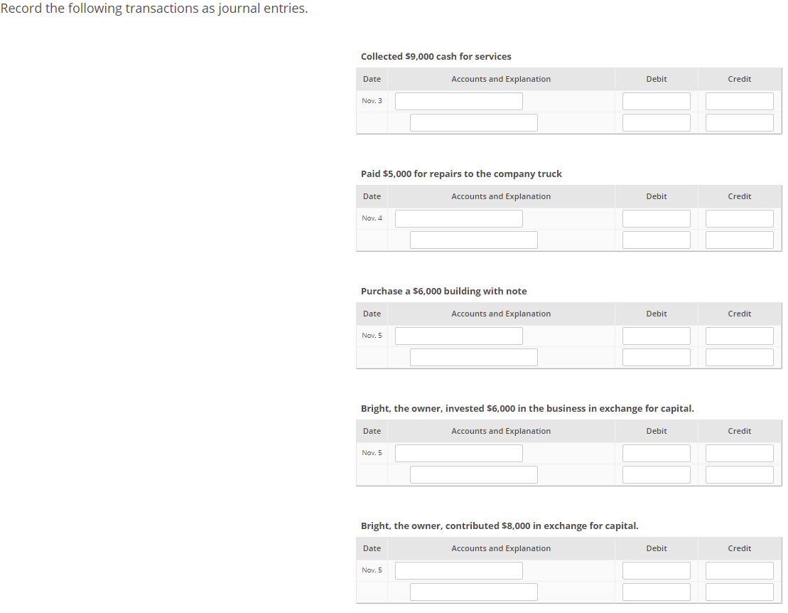 Solved Record the following transactions as journal entries. | Chegg.com