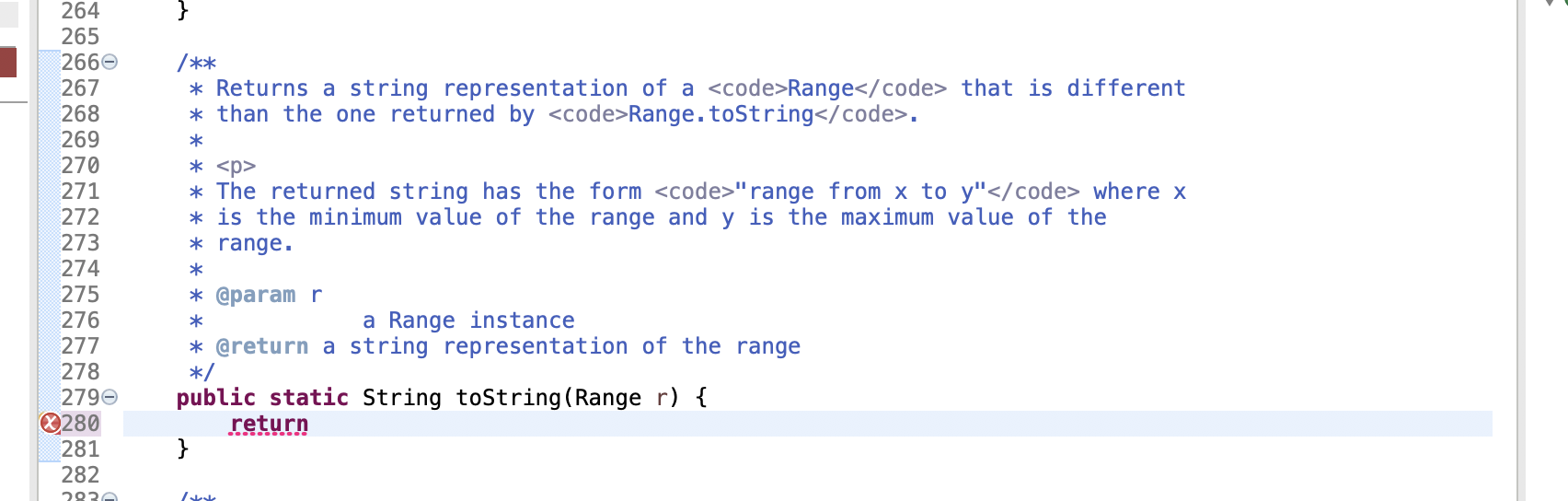 Solved /** * Returns a string representation of a | Chegg.com