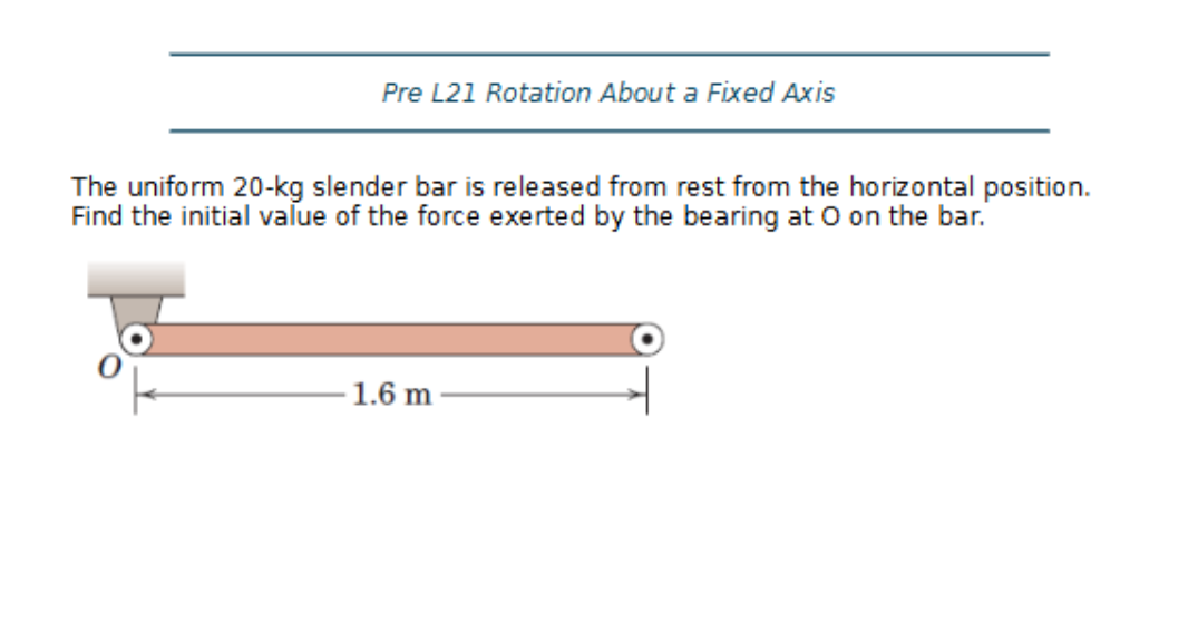 Solved Pre L21 ﻿Rotation About a Fixed AxisThe uniform | Chegg.com