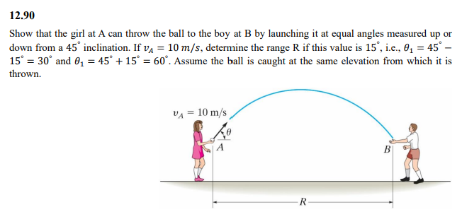 Solved Show that the girl at A can throw the ball to the boy | Chegg.com