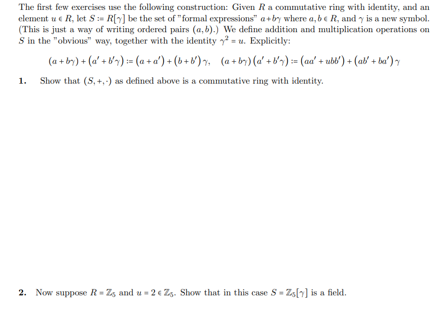 Solved The first few exercises use the following | Chegg.com