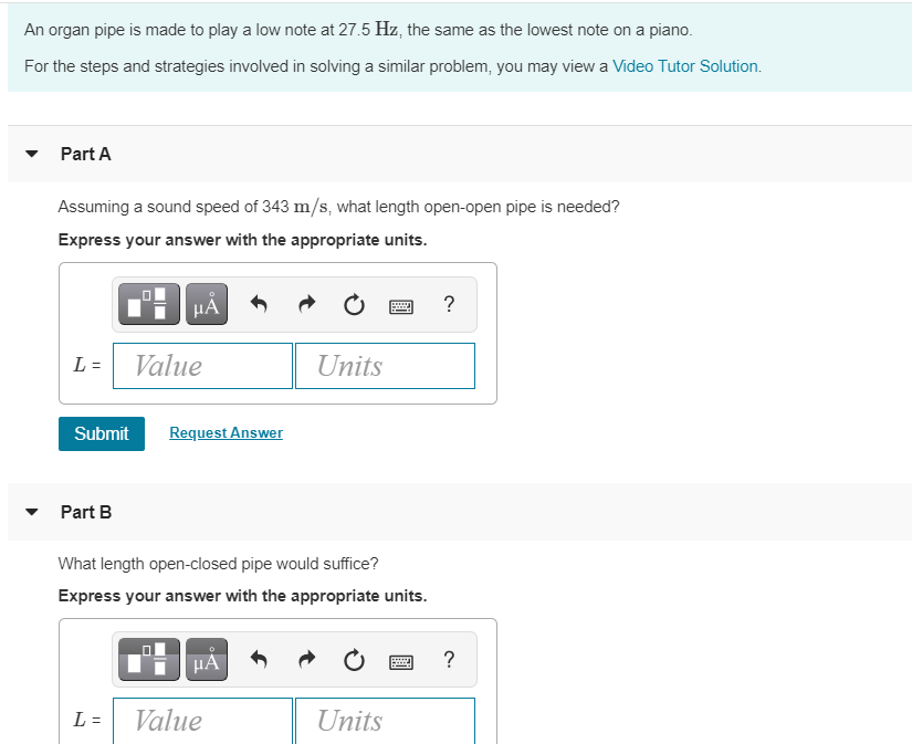 Solved An organ pipe is made to play a low note at 27.5 Hz, | Chegg.com