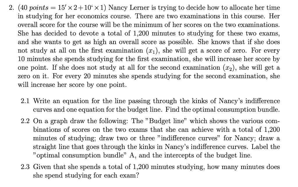 Solved ( 40 points =15′×2+10′×1 ) Nancy Lerner is trying to | Chegg.com