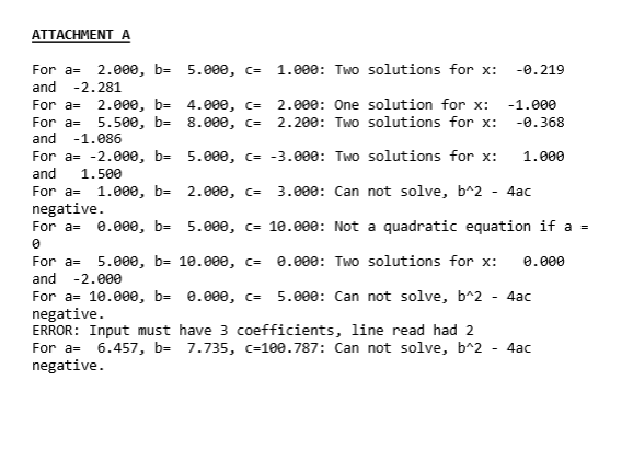 Solved Program 5 Quadratic Equation with File I/0 and | Chegg.com