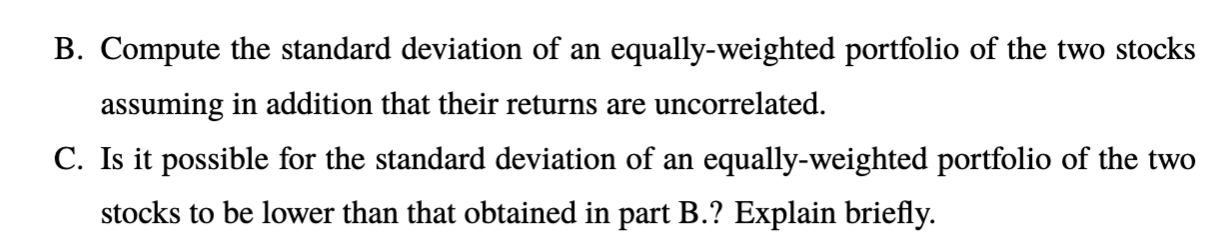 Solved 4. Returns on stock ABC have a standard deviation of | Chegg.com