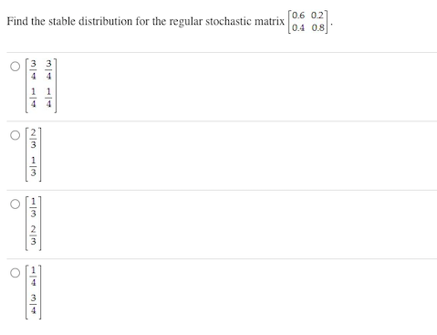 Solved Find the stable distribution for the regular | Chegg.com