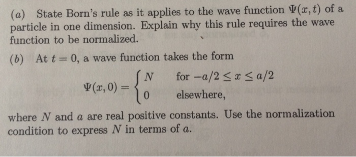 Solved (a) State Born's rule as it applies to the wave | Chegg.com