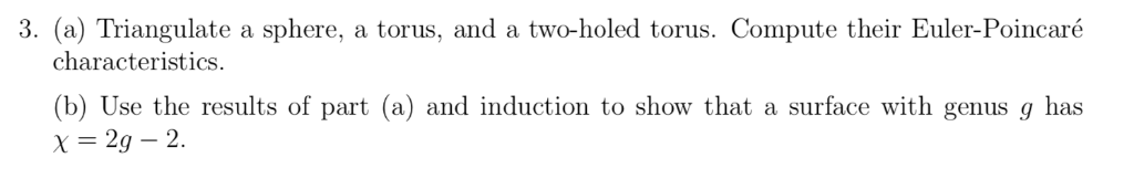 3. (a) Triangulate a sphere, a torus, and a two-holed | Chegg.com