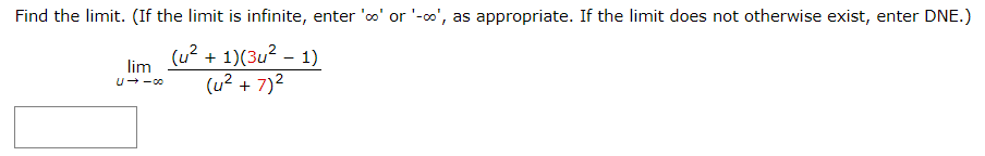 Solved Find the limit. (If the limit is infinite, enter ' ∞ | Chegg.com