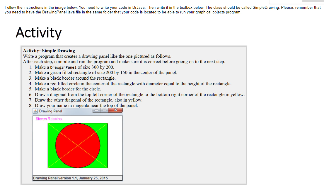 Solved Follow the instructions in the image below. You need | Chegg.com