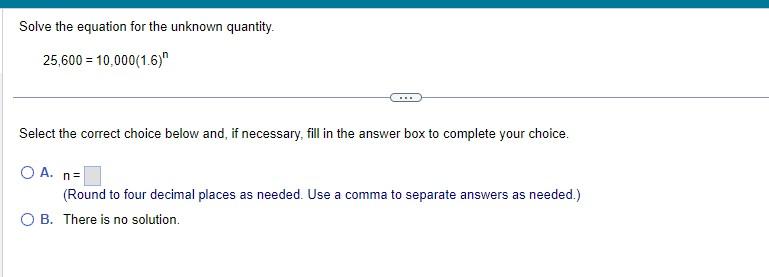 Solved Solve the equation for the unknown quantity. | Chegg.com