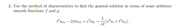 Solved 2. Use the method of characteristics to find the | Chegg.com