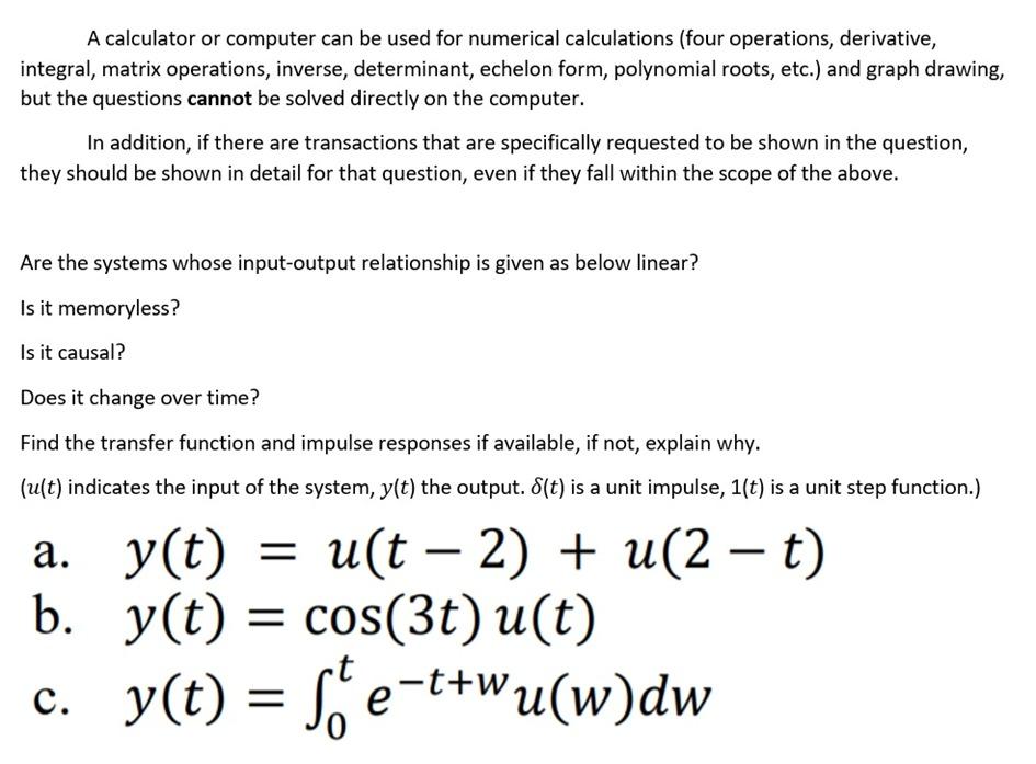 Solved A calculator or computer can be used for numerical | Chegg.com