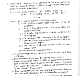 Solved R. Bucklin, R. Cawes, and A. Lo estimated the | Chegg.com