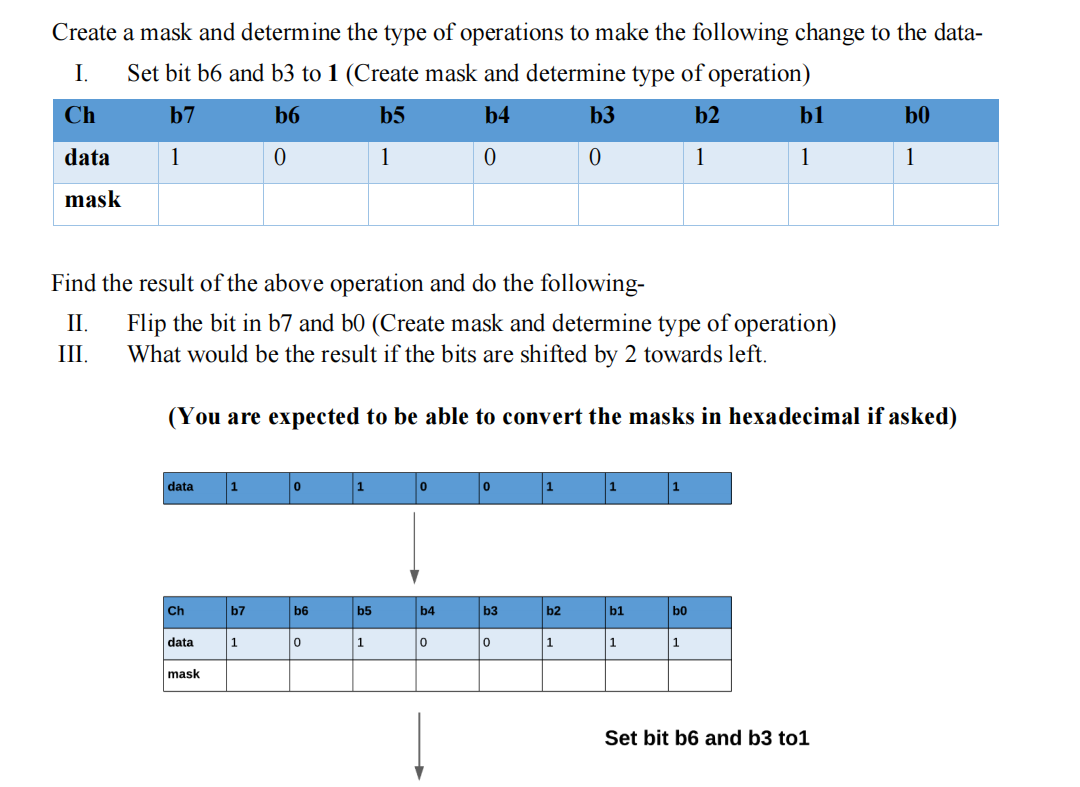 Solved Create a mask and determine the type of operations to | Chegg.com