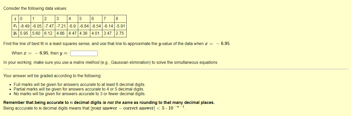 Consider the following data values: Find the line of | Chegg.com