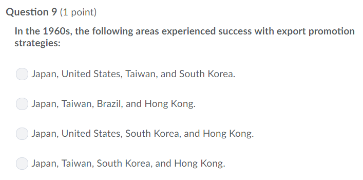 Solved Question 9 (1 point) In the 1960s, the following | Chegg.com