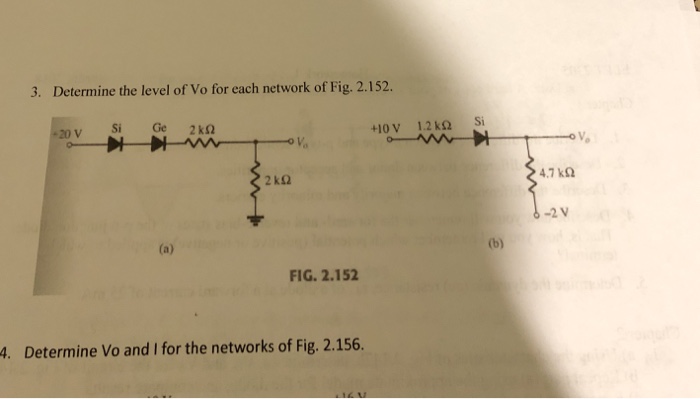Solved 3. Determine the level of Vo for each network of Fig. | Chegg.com