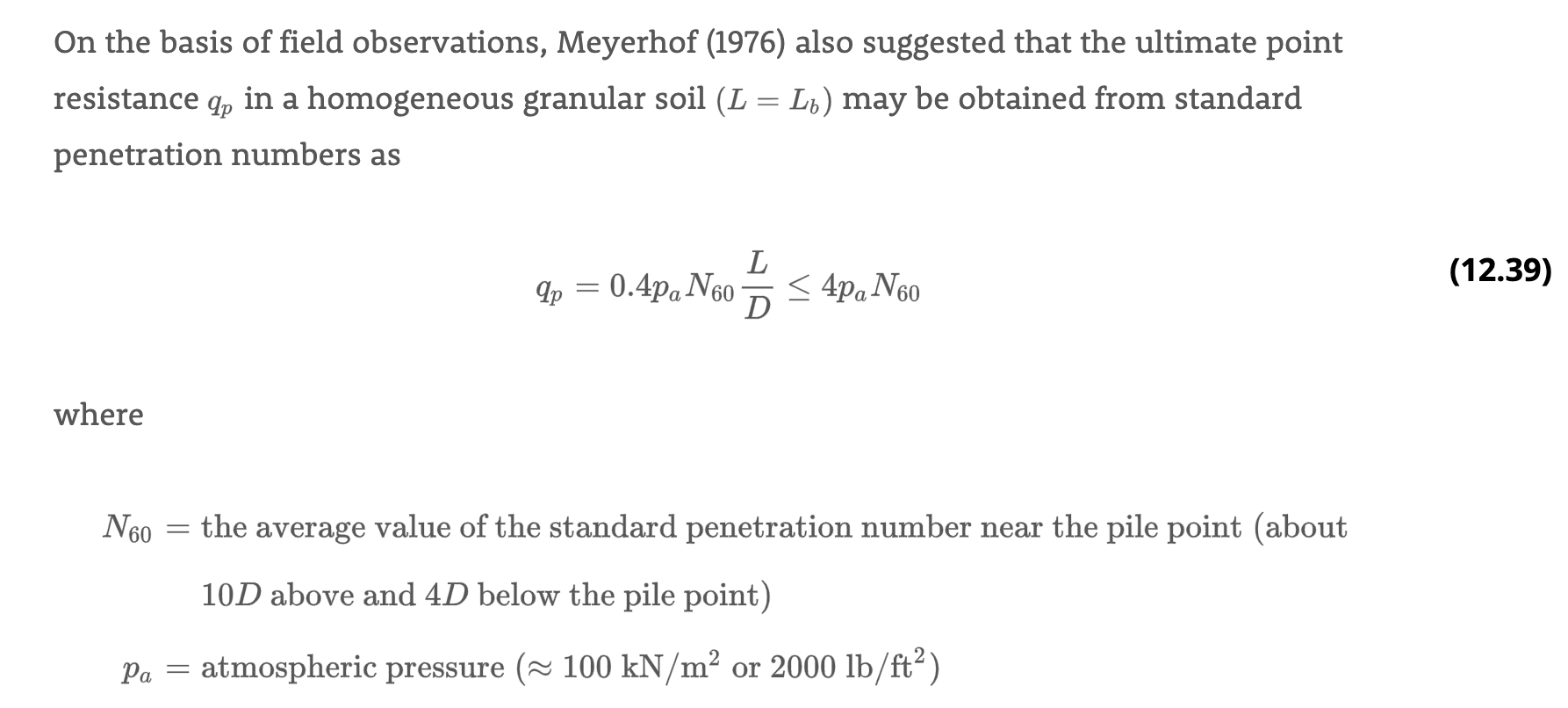 Depth (m) N60 Problem 4: Consider a 0.45 m diameter x | Chegg.com