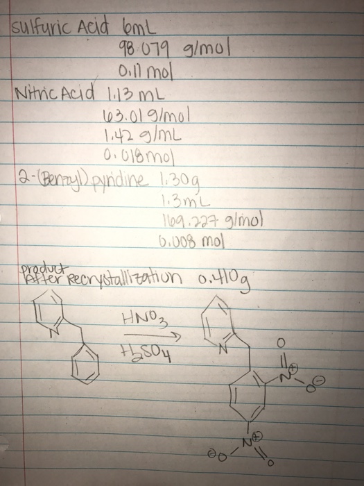 Solved nitration of 2-benzyl pyridine What is | Chegg.com