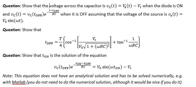 TON TOFF Ve Vs @ - 1kn VR +0.1 uf 1 - Voltage (V) 0.2 | Chegg.com