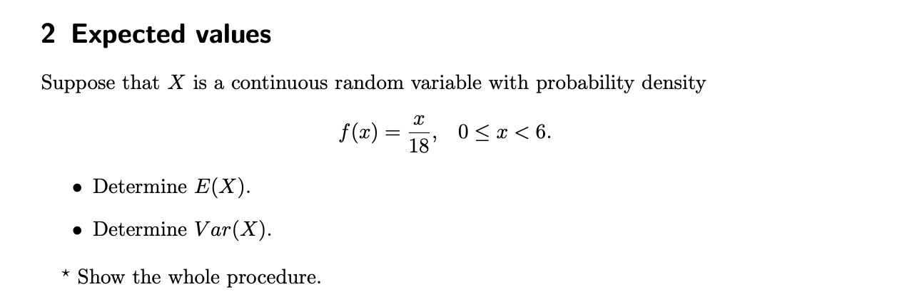 Solved 2 Expected values Suppose that X is a continuous | Chegg.com