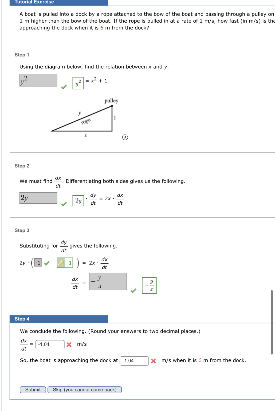 Solved A boat is pulled into a dock by a rope attached to | Chegg.com