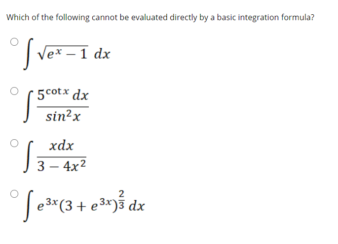 Solved Which of the following cannot be evaluated directly | Chegg.com