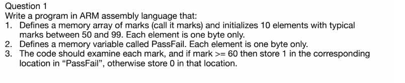 Solved Question 1 Write A Program In Arm Assembly Language