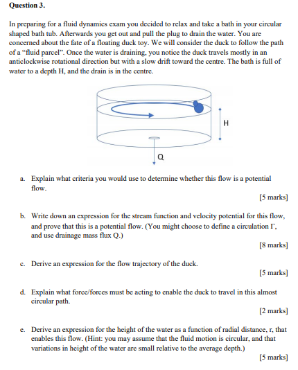 Question 3. In preparing for a fluid dynamics exam | Chegg.com