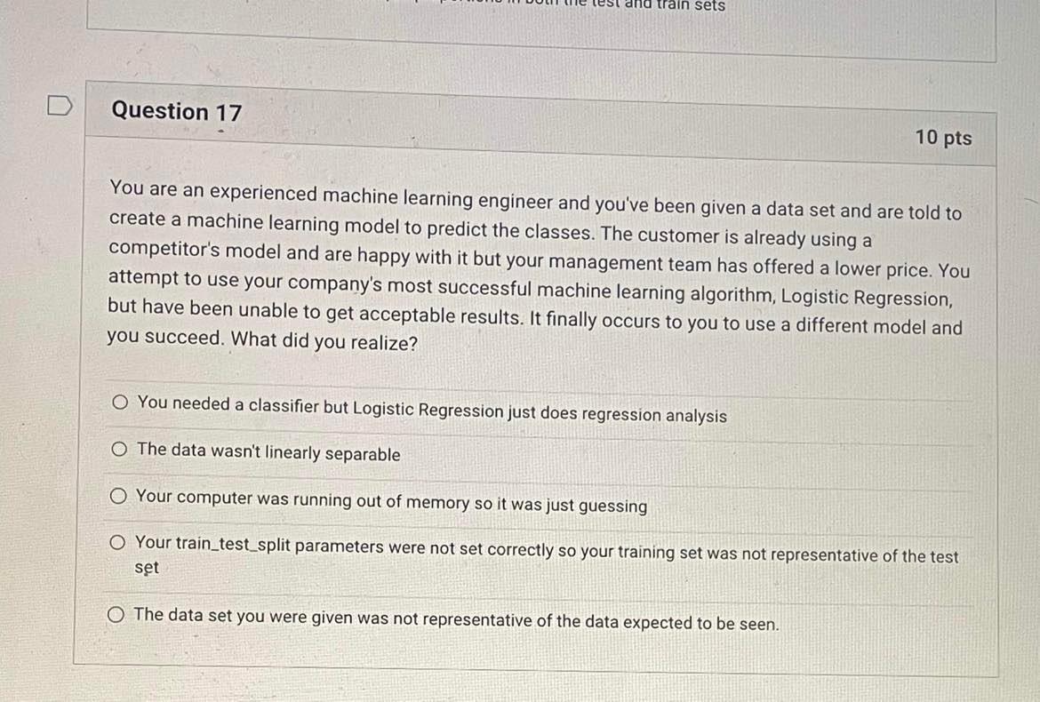 Solved You are an experienced machine learning engineer and | Chegg.com