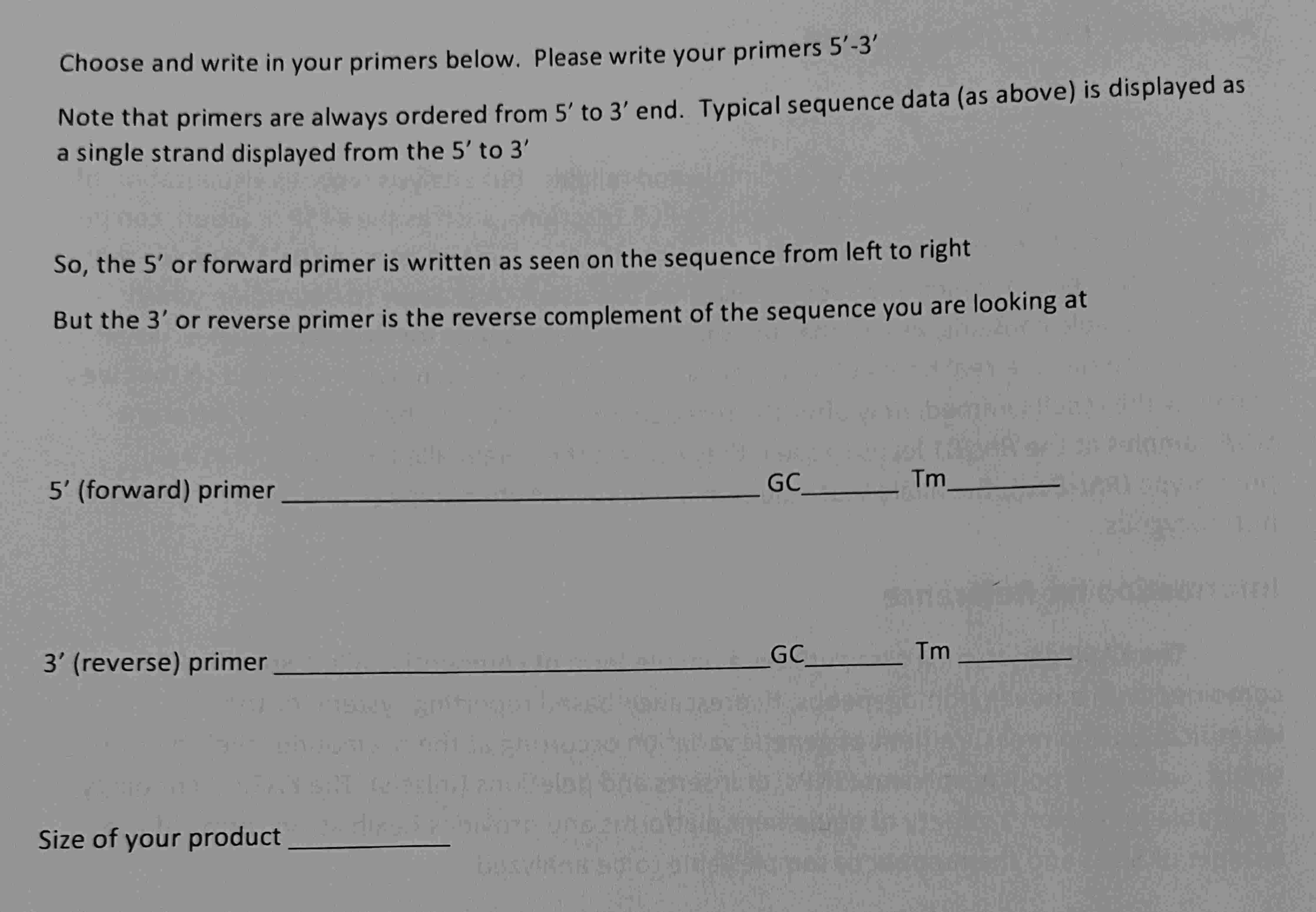 Solved The goal is to design and order the best 5' (forward) | Chegg.com