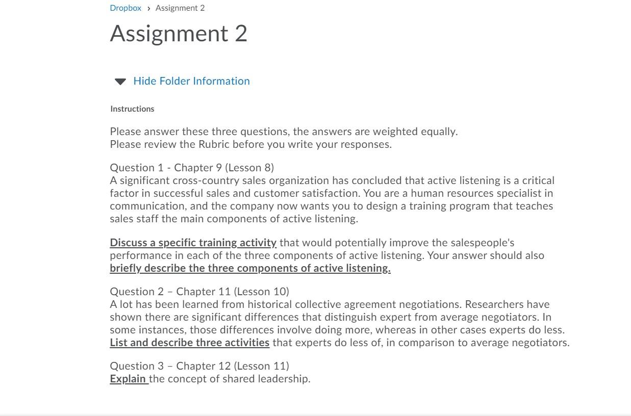 Solved Dropbox > Assignment 2 Assignment 2 Hide Folder | Chegg.com
