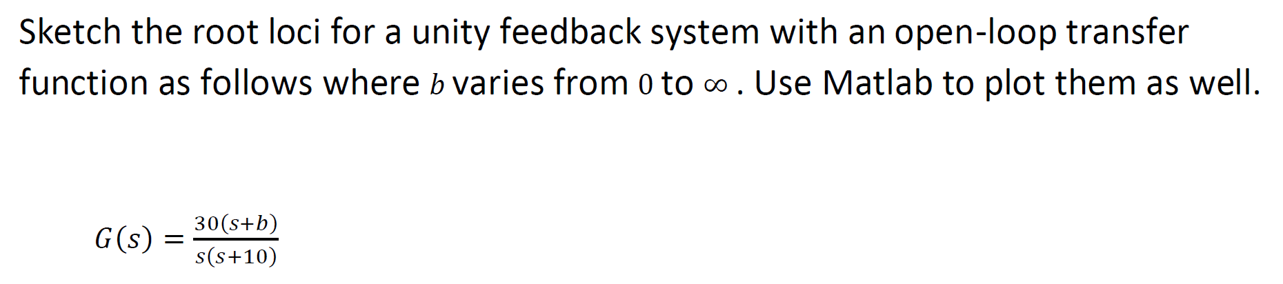Solved Sketch the root loci for a unity feedback system with | Chegg.com