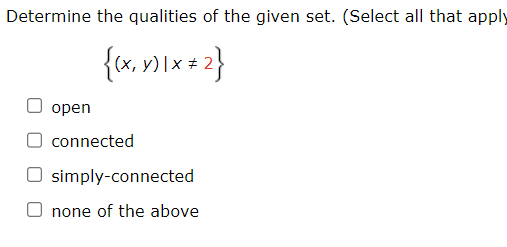 Solved Determine the qualities of the given set. (Select all | Chegg.com