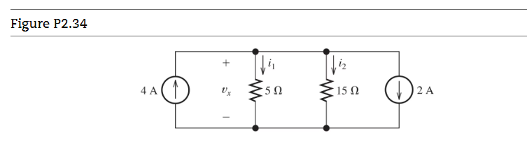Solved Solve for i1 ﻿in Figure P2.34 ﻿using superposition | Chegg.com
