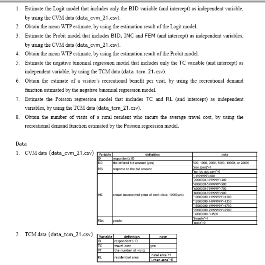 1. Estimate the Logit model that includes only the | Chegg.com