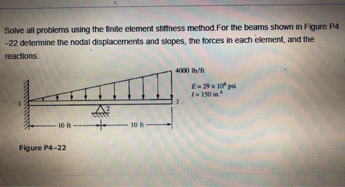 Solved Solve all problems using the finite element stiffness | Chegg.com