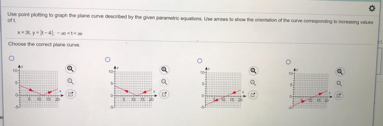 Solved Use point plotting to graph the plane curve described | Chegg.com